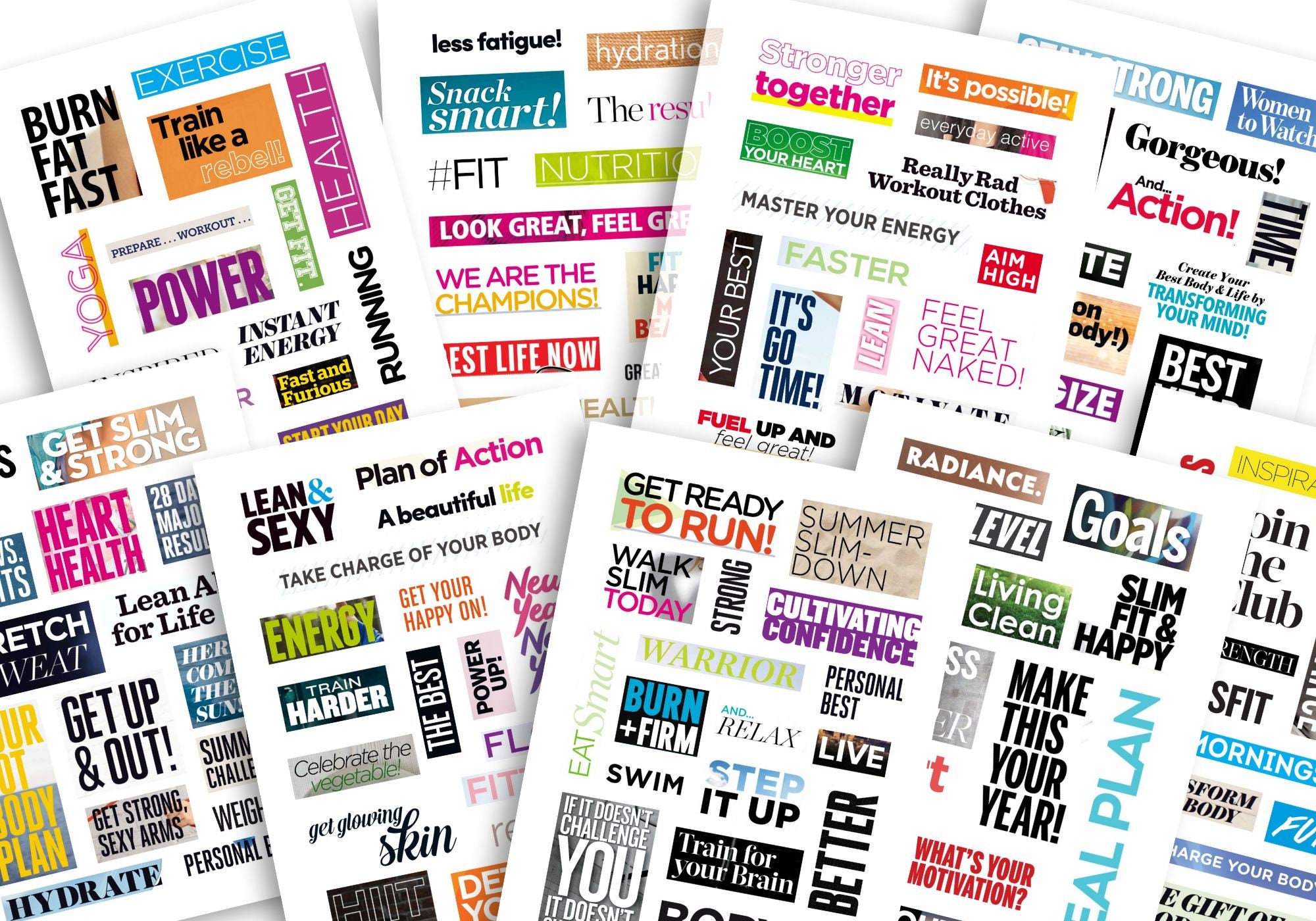 Health & Fitness 2026! Magazine Words Printable, 150+ Vision Board ...