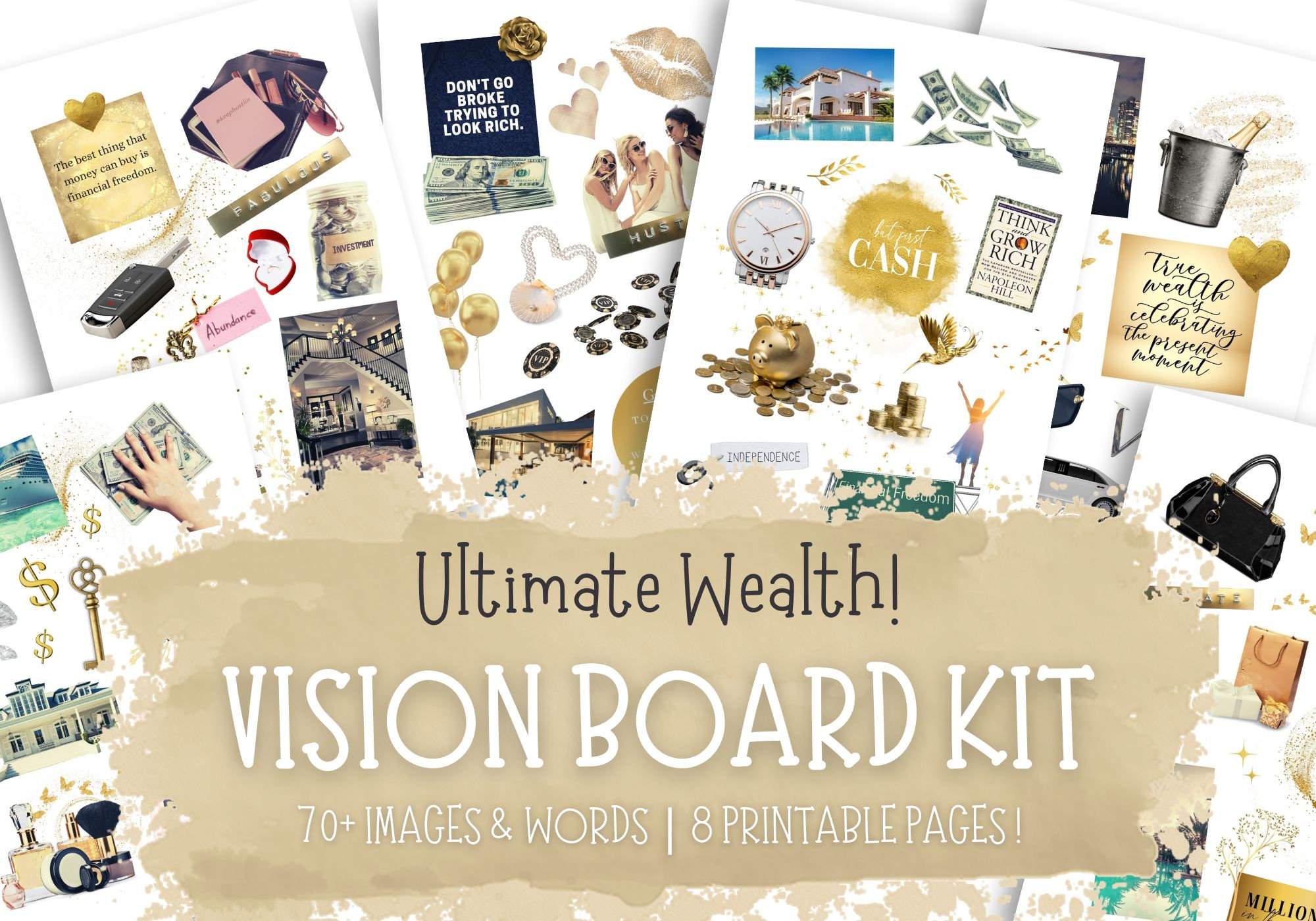 Money Vision Board Printables Womens Vision Board Vision Board For