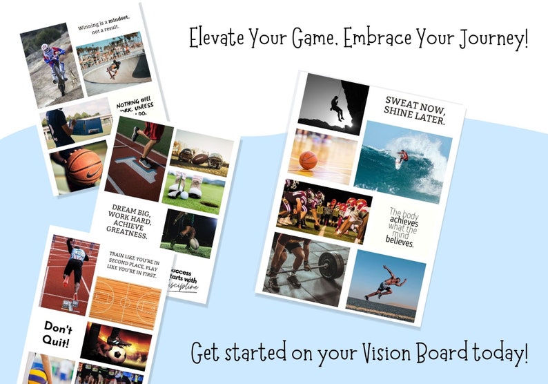 Vision Board Kit for Men, Teen Boys Vision Board Printables, Sports ...
