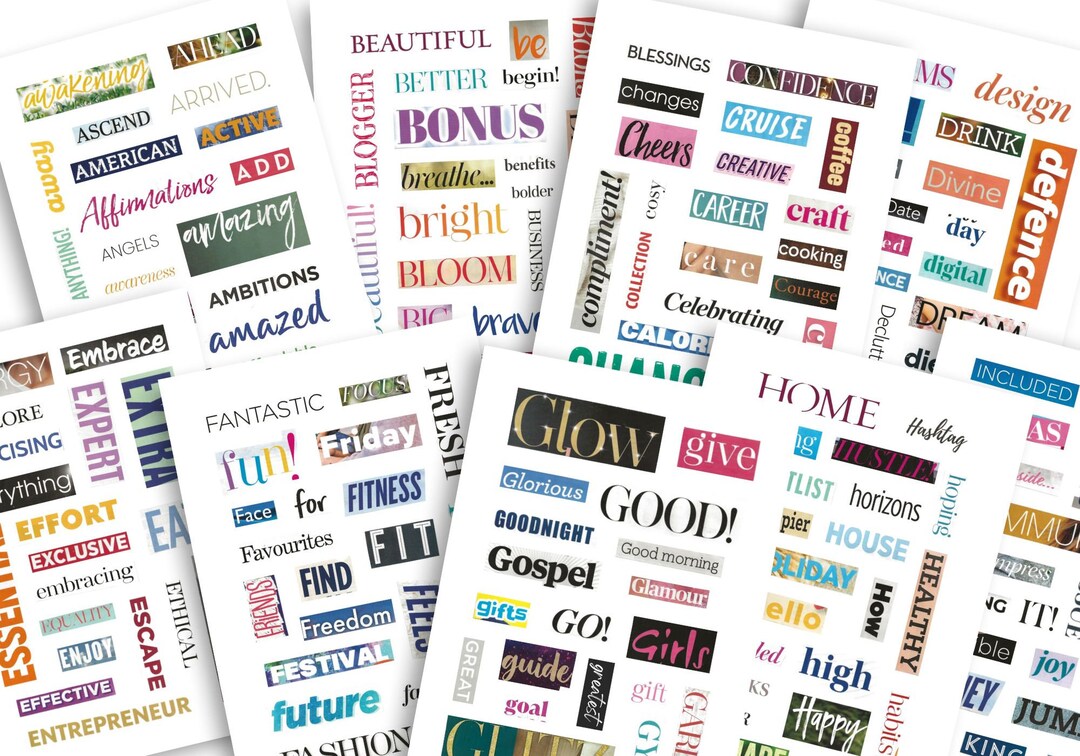 450+ Real Magazine Words Printable, A-Z Vision Board Words, Vision ...