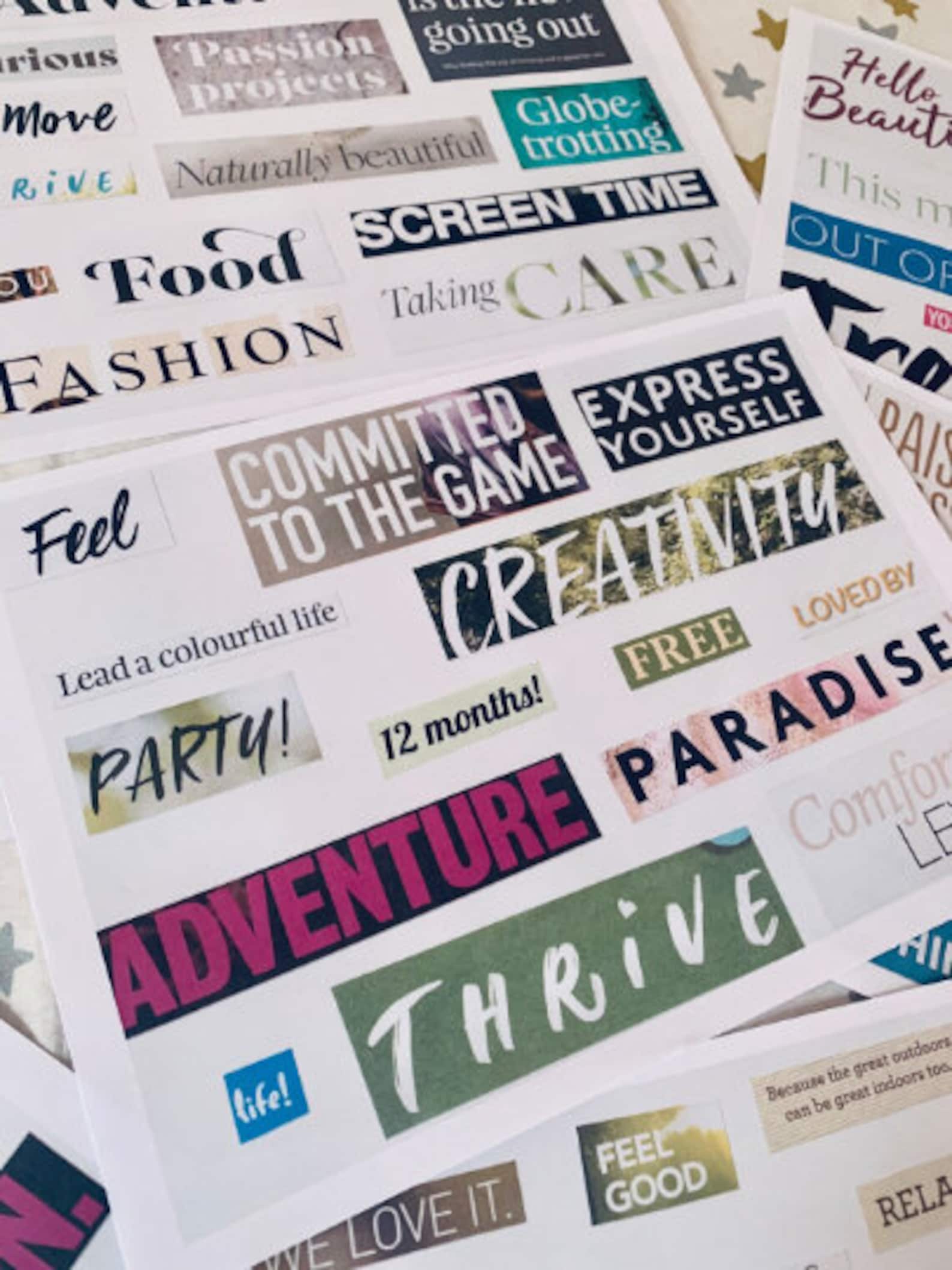 Vision Board 2026 Words, Printable Magazine Words, Printable Paper ...