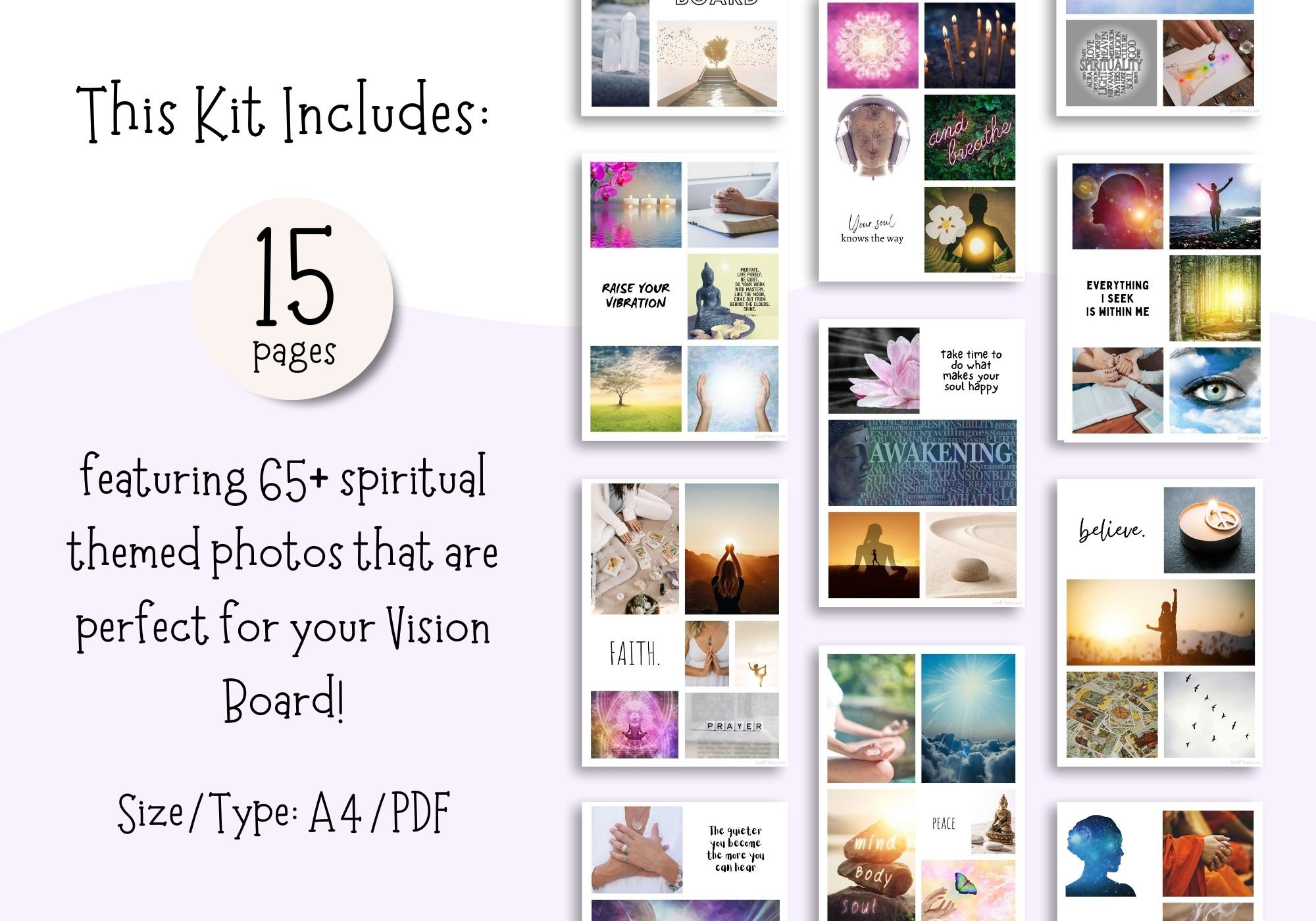 Spiritual Vision Board Printable, Vision Board for Women, Vision Board ...