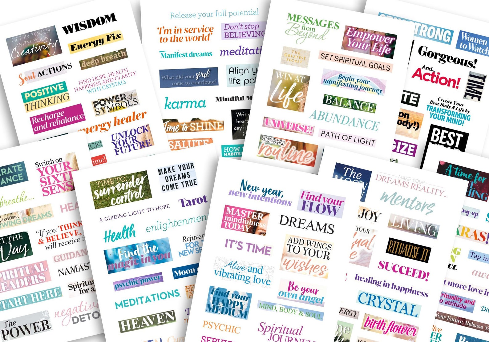 200+ Spiritual Magazine Words, Vision Board Kit Words, Vision Board ...
