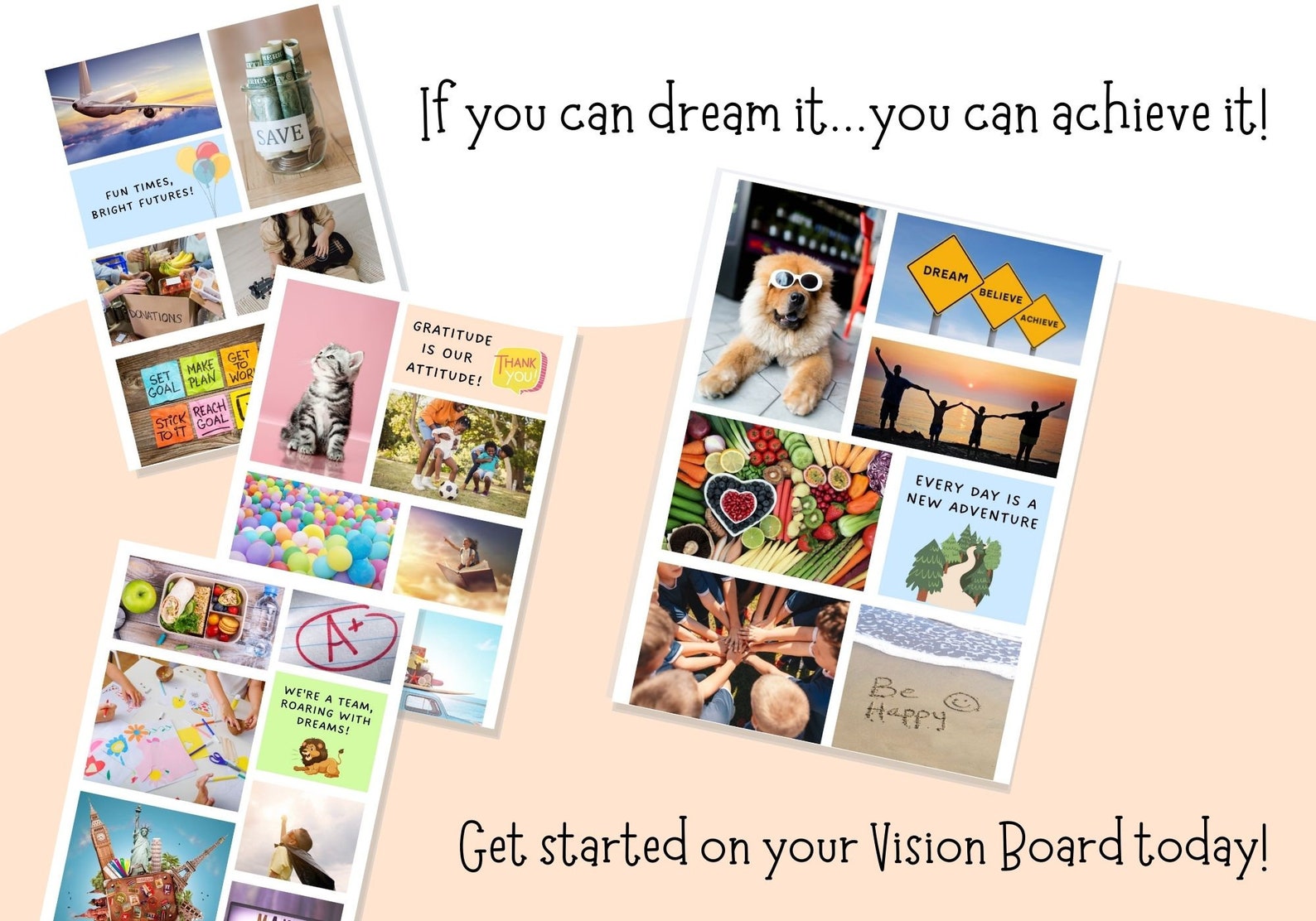 Family Vision Board Kit, Kids Vision Board Printable, Family Activity ...