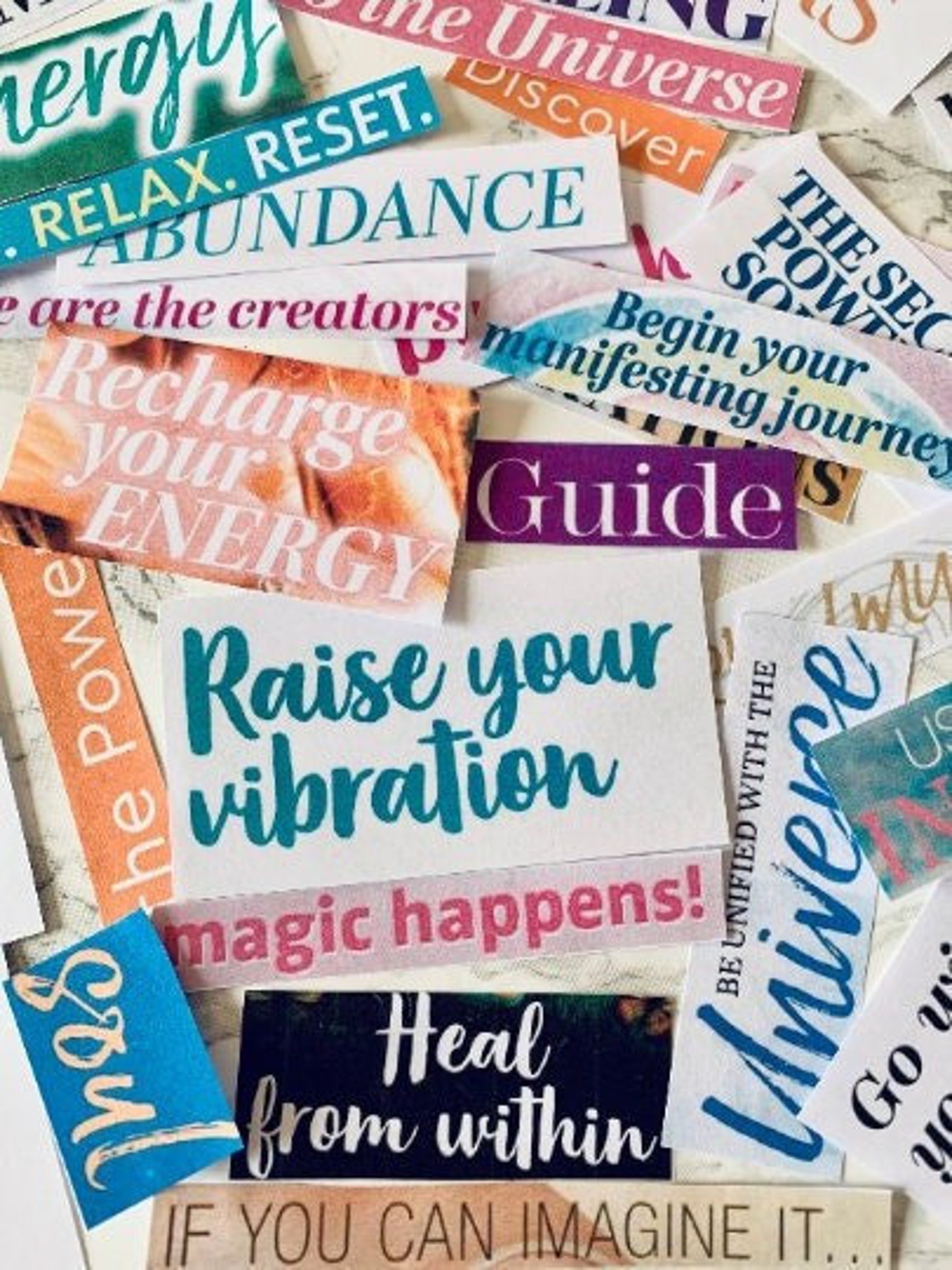Spiritual Magazine Words, 30 Vision Board Kit Words, Spiritual Vision ...