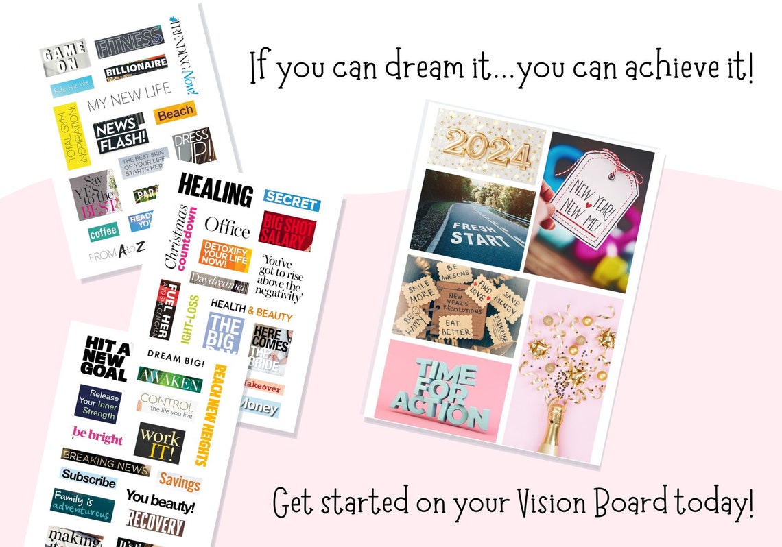 Women's Vision Board Bundle, Vision Board Kit for Women, Vision Board ...