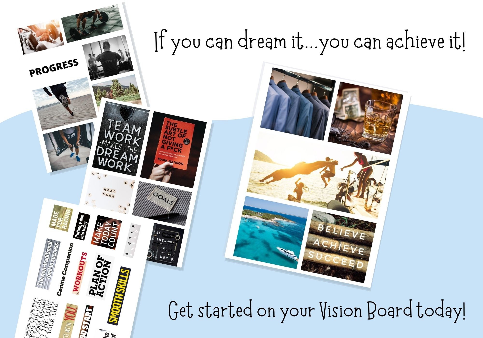 Men's Vision Board Bundle, Vision Board Kit for Boys, Vision Board for ...