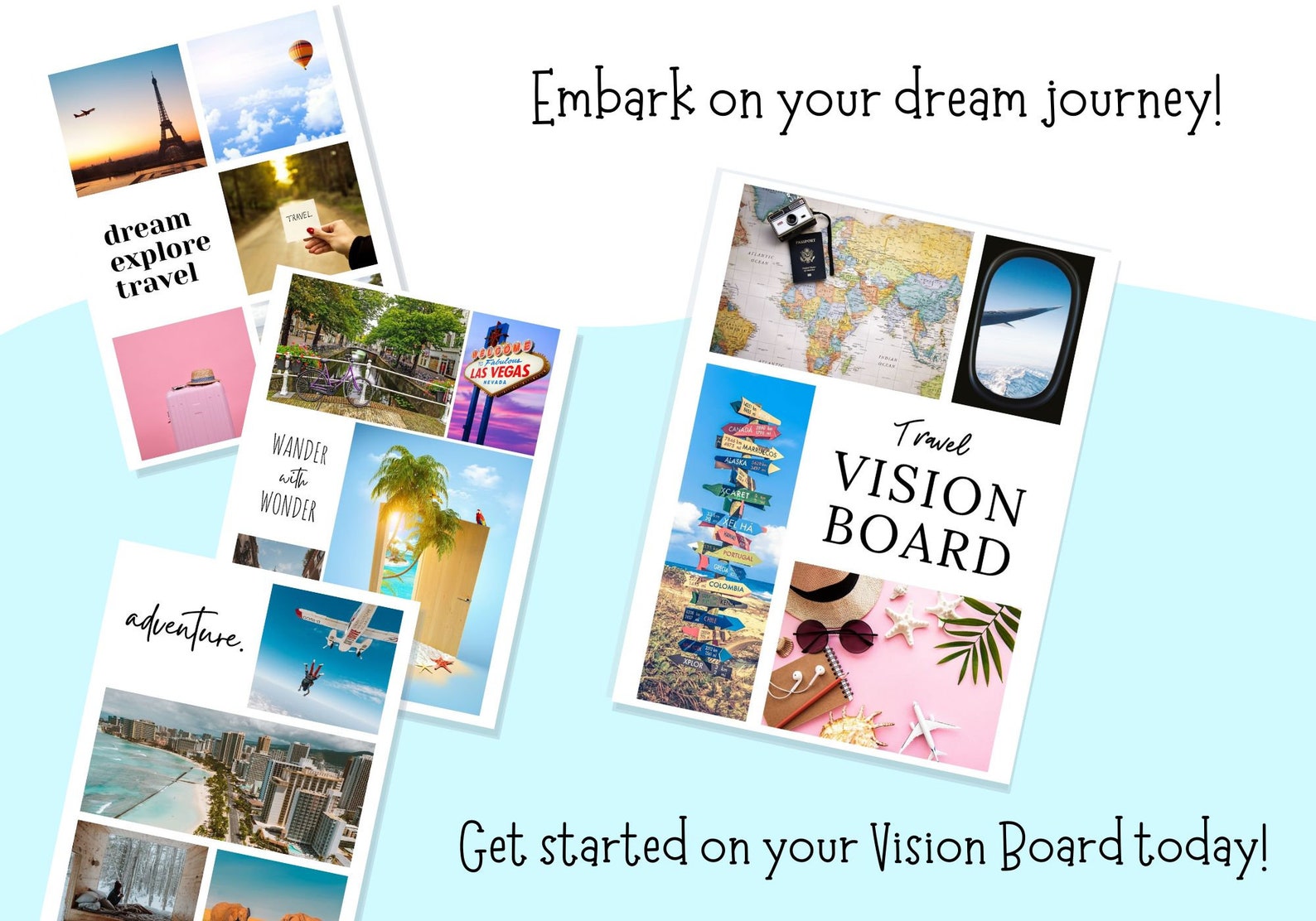 Travel Vision Board Kit, Vision Board Printable, Vision Board Party Kit ...