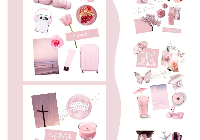 Pink Vision Board Bundle for Women Vision Board Printable Vision Board ...