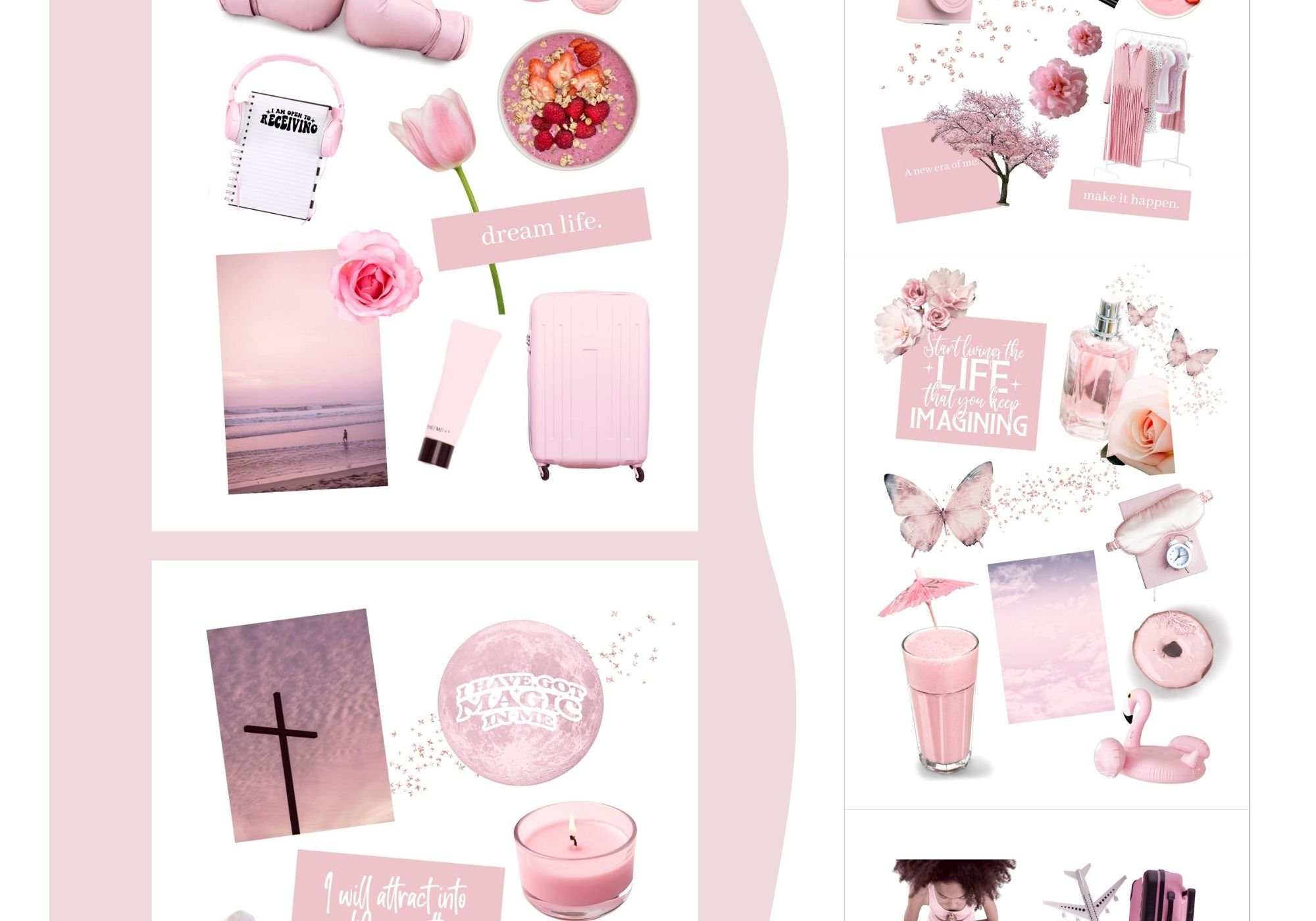 Pink Vision Board Bundle for Women Vision Board Printable Vision Board ...
