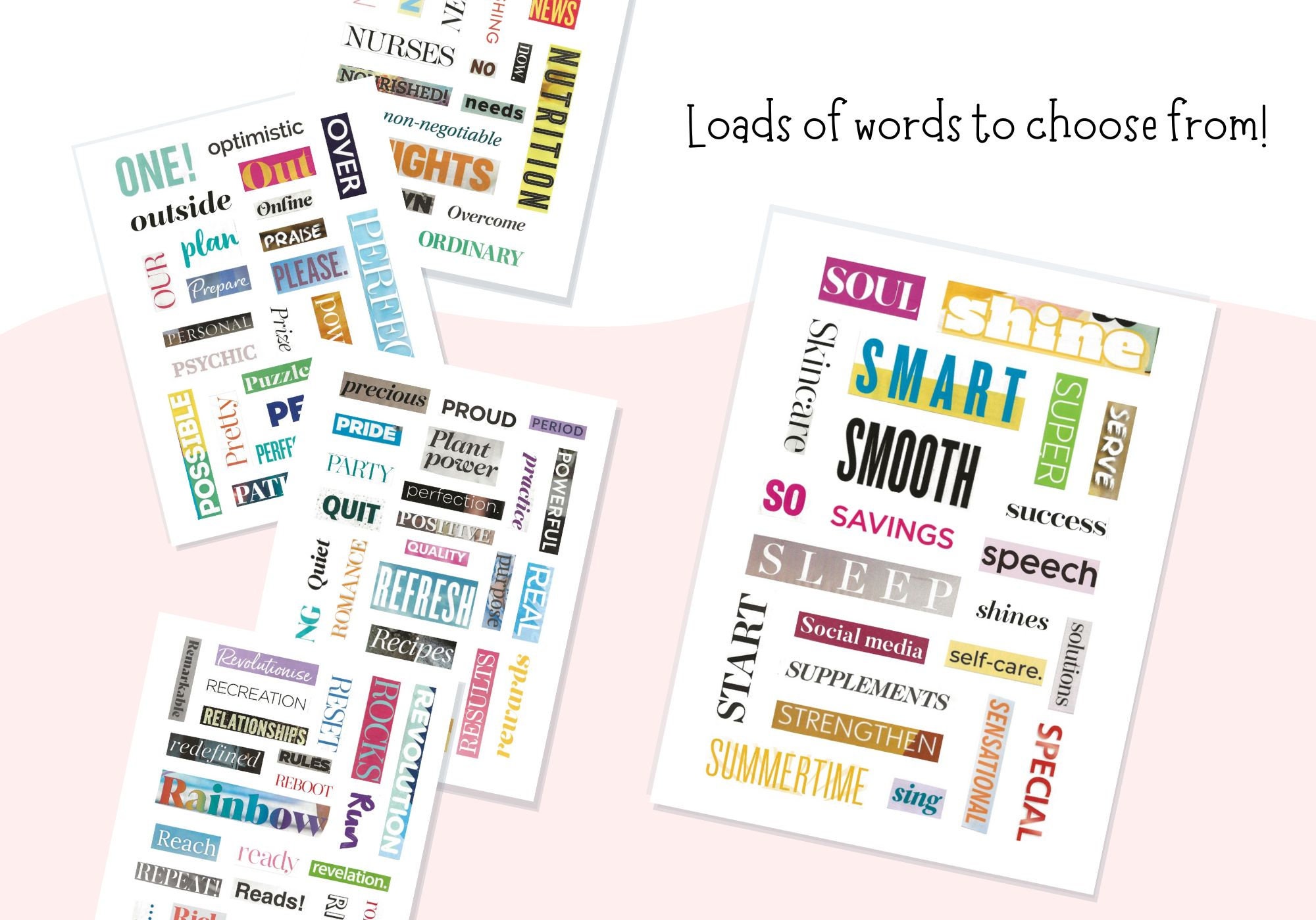 450+ Real Magazine Words Printable, A-Z Vision Board Words, Vision ...