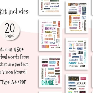 450+ Real Magazine Words Printable, A-Z Vision Board Words, Vision ...