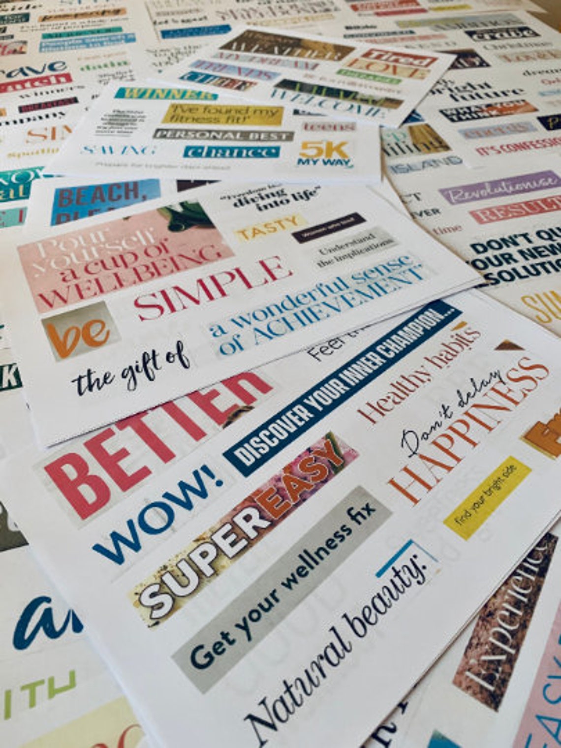 450 Real Magazine Words Printable, Vision Board Words, Vision Board Kit ...