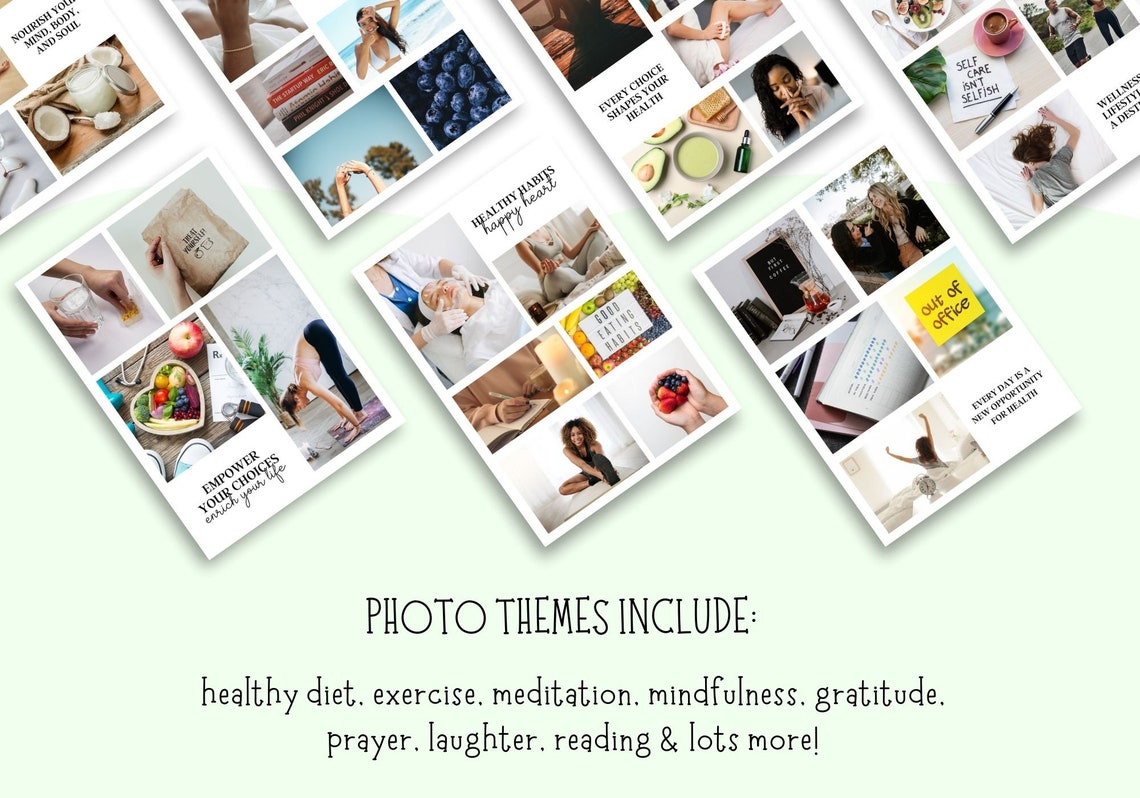 Healthy Habits Vision Board Printable, Vision Board 2025, Health Vision ...