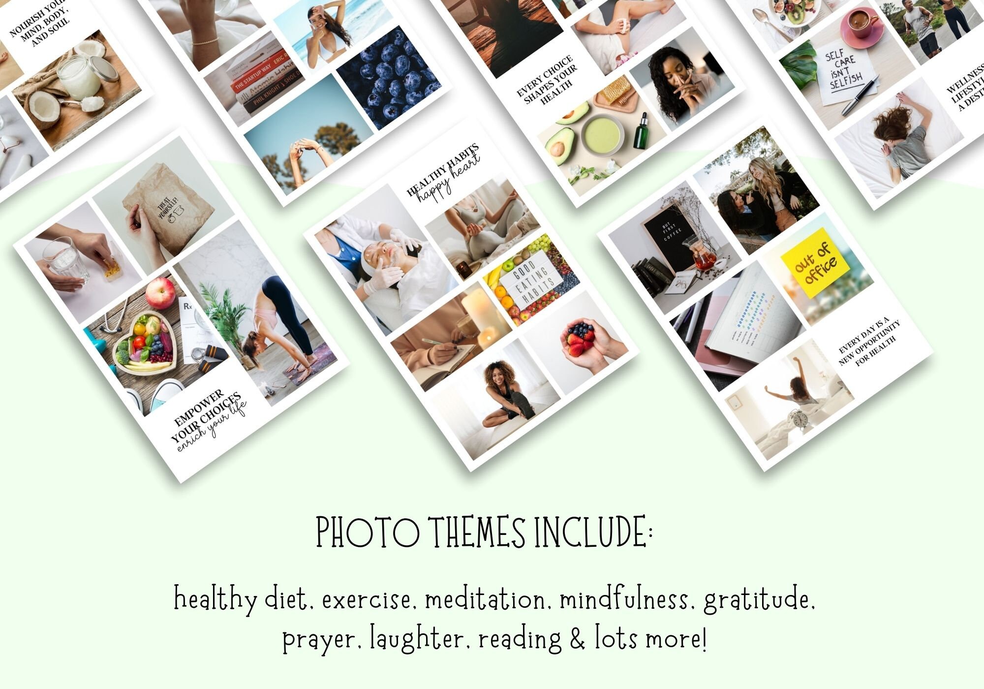 Healthy Habits Vision Board Printable, Vision Board 2025, Health Vision ...