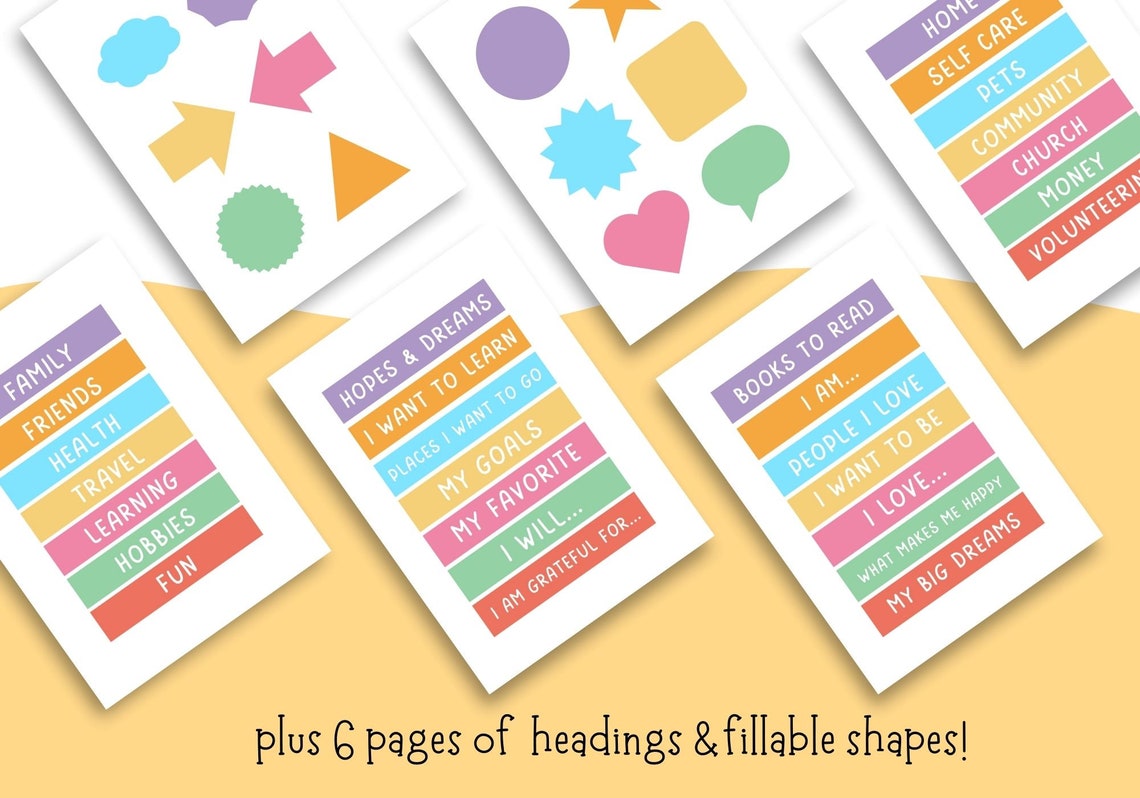 Kids Vision Board Kit, Vision Board Printable, Family Vision Board ...