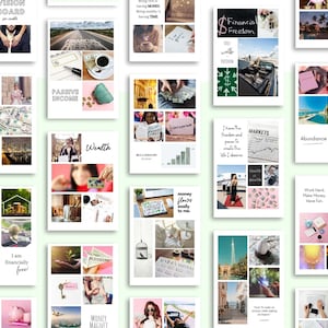 Vision Board Printable for Wealth, Money Vision Board Kit, Vision Board ...