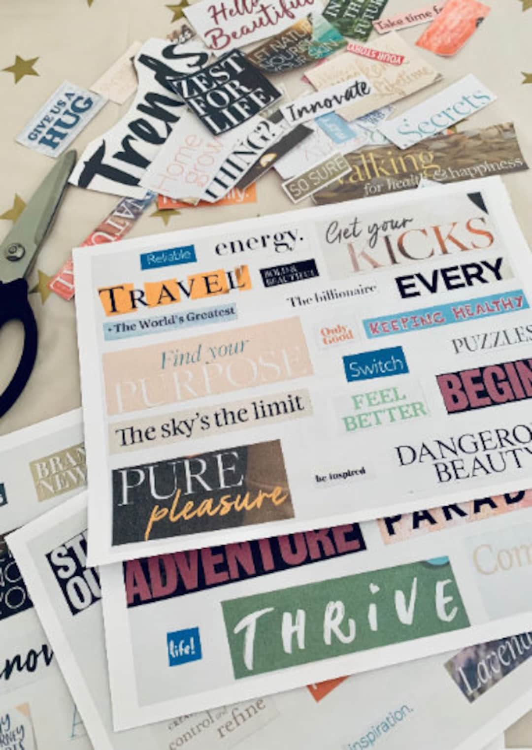 Vision Board 2025 Words, Printable Magazine Words, Printable Paper ...