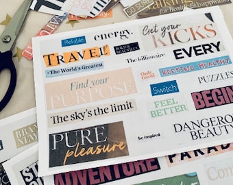 Vision Board 2026 Words, Printable Magazine Words, Printable Paper ...