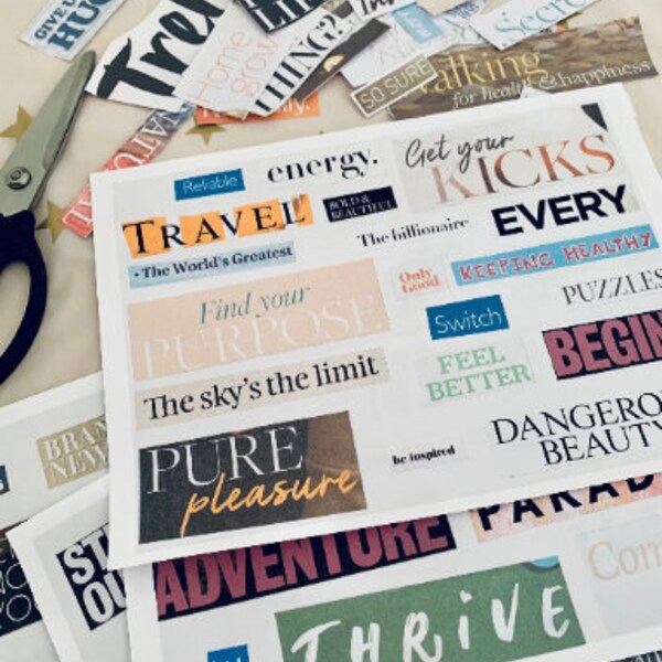 Vision Board 2025 Words, Printable Magazine Words, Printable Paper ...
