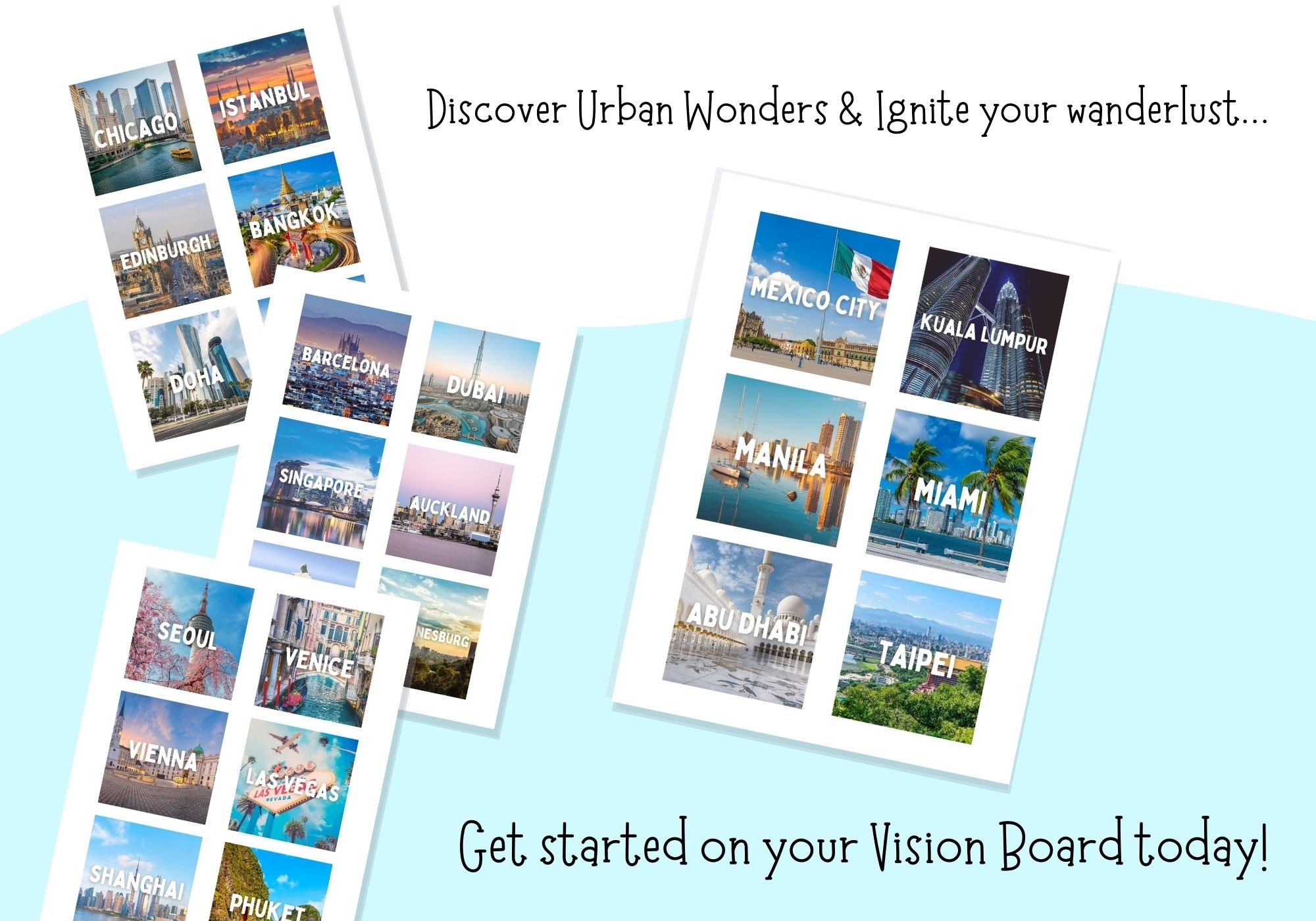 Travel Vision Board Kit, Vision Board Printable, Vision Board Party ...