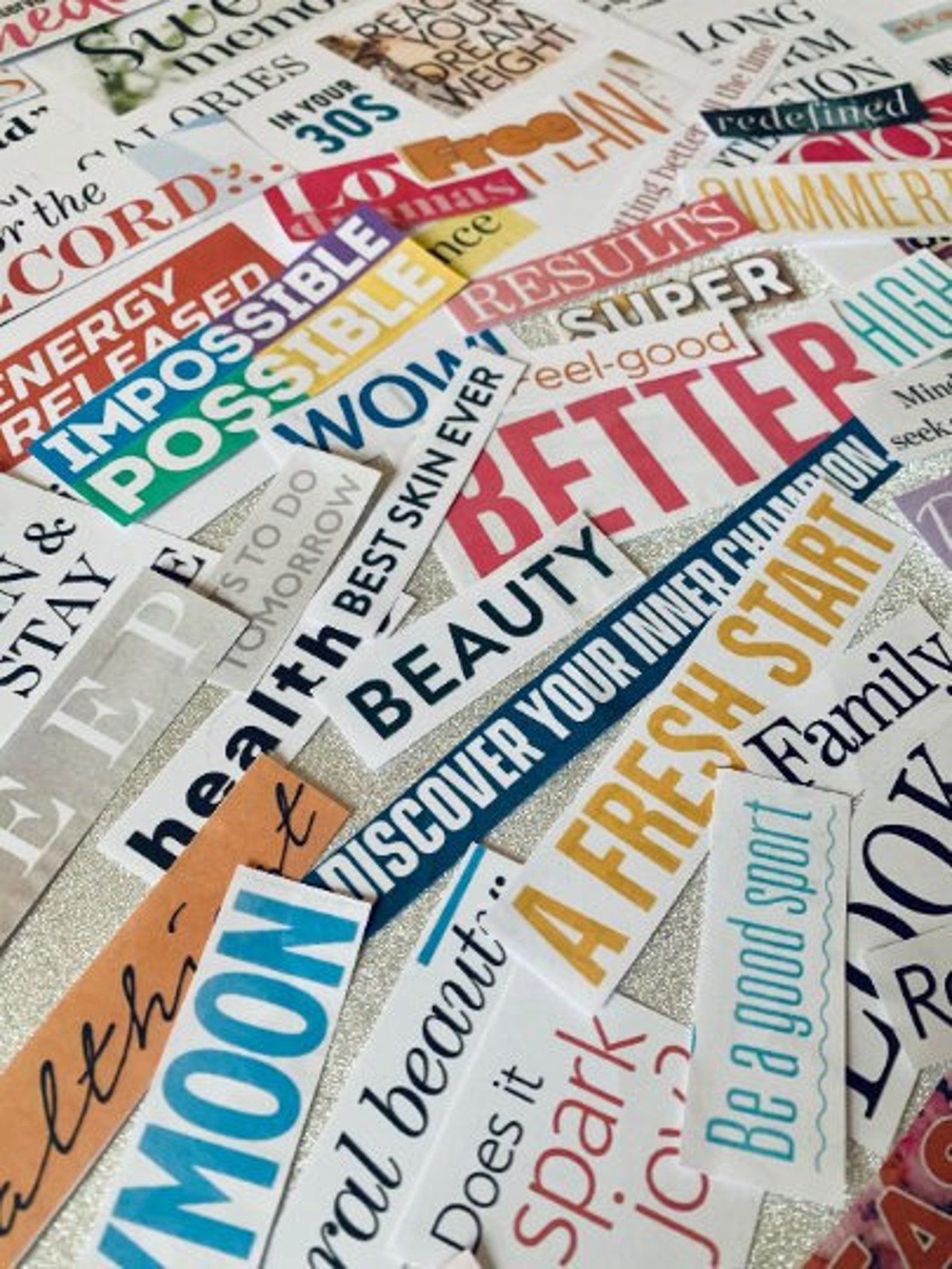 450 Real Magazine Words Printable, Vision Board Words, Vision Board Kit ...