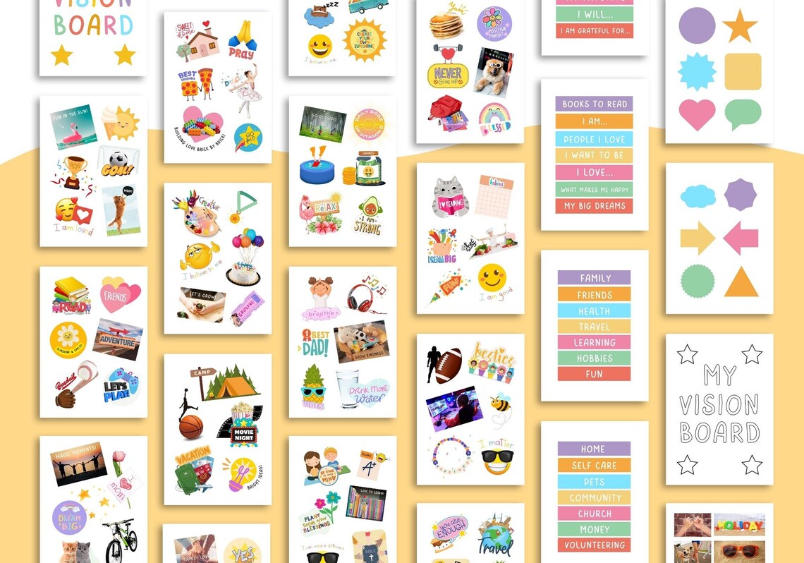 Kids Vision Board Kit, Vision Board Printable, Family Vision Board ...