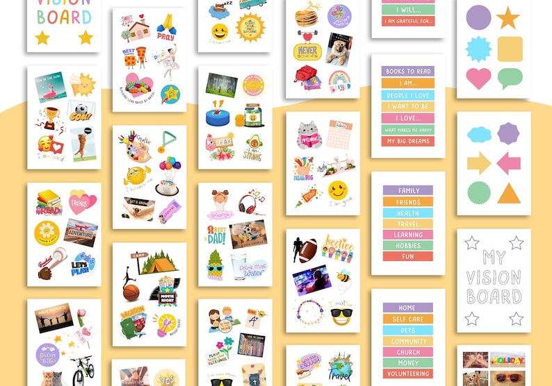 Kids Vision Board Kit, Vision Board Printable, Family Vision Board ...