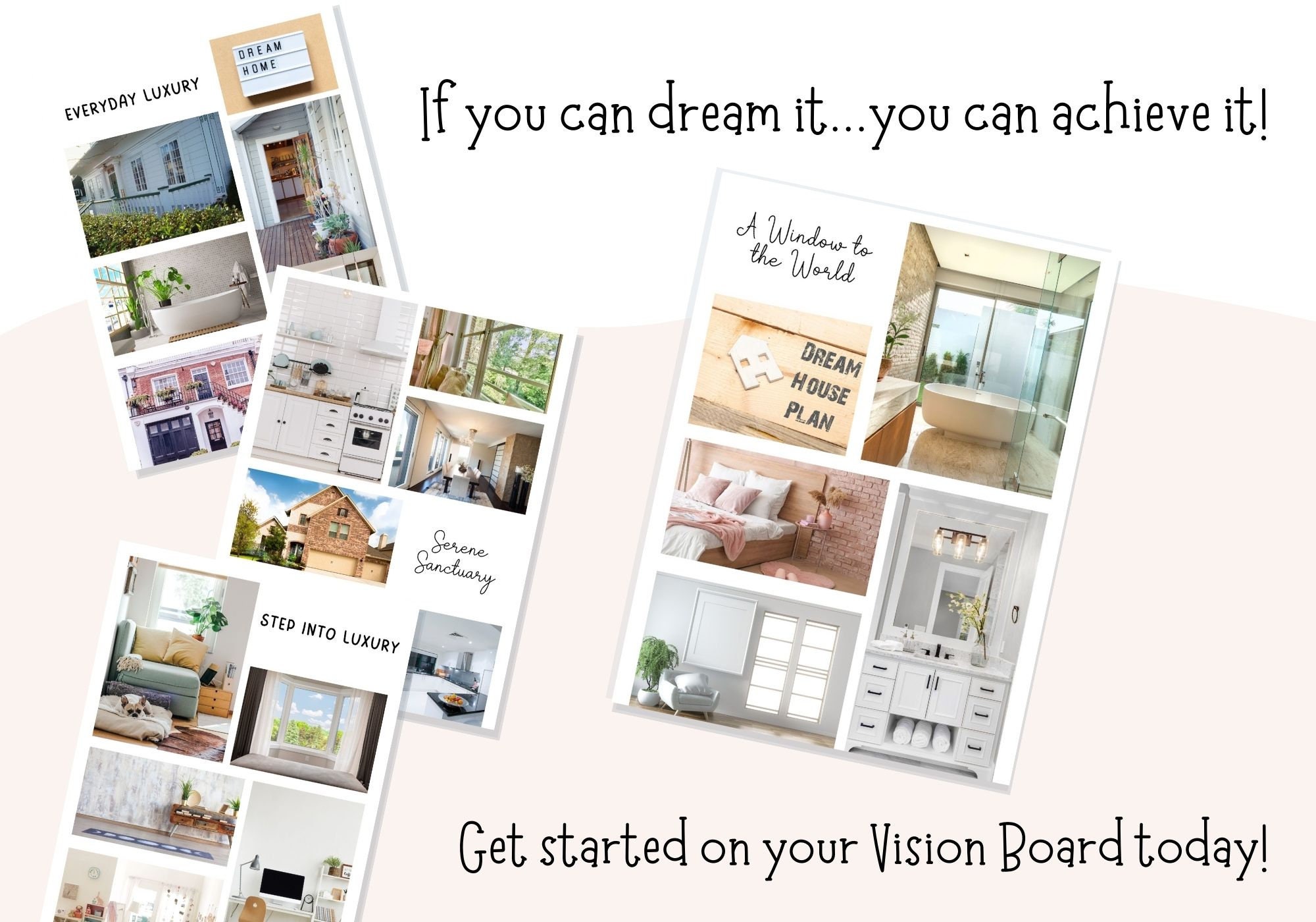 Dream Home Vision Board, Couples Vision Board, Vision Board Printable ...