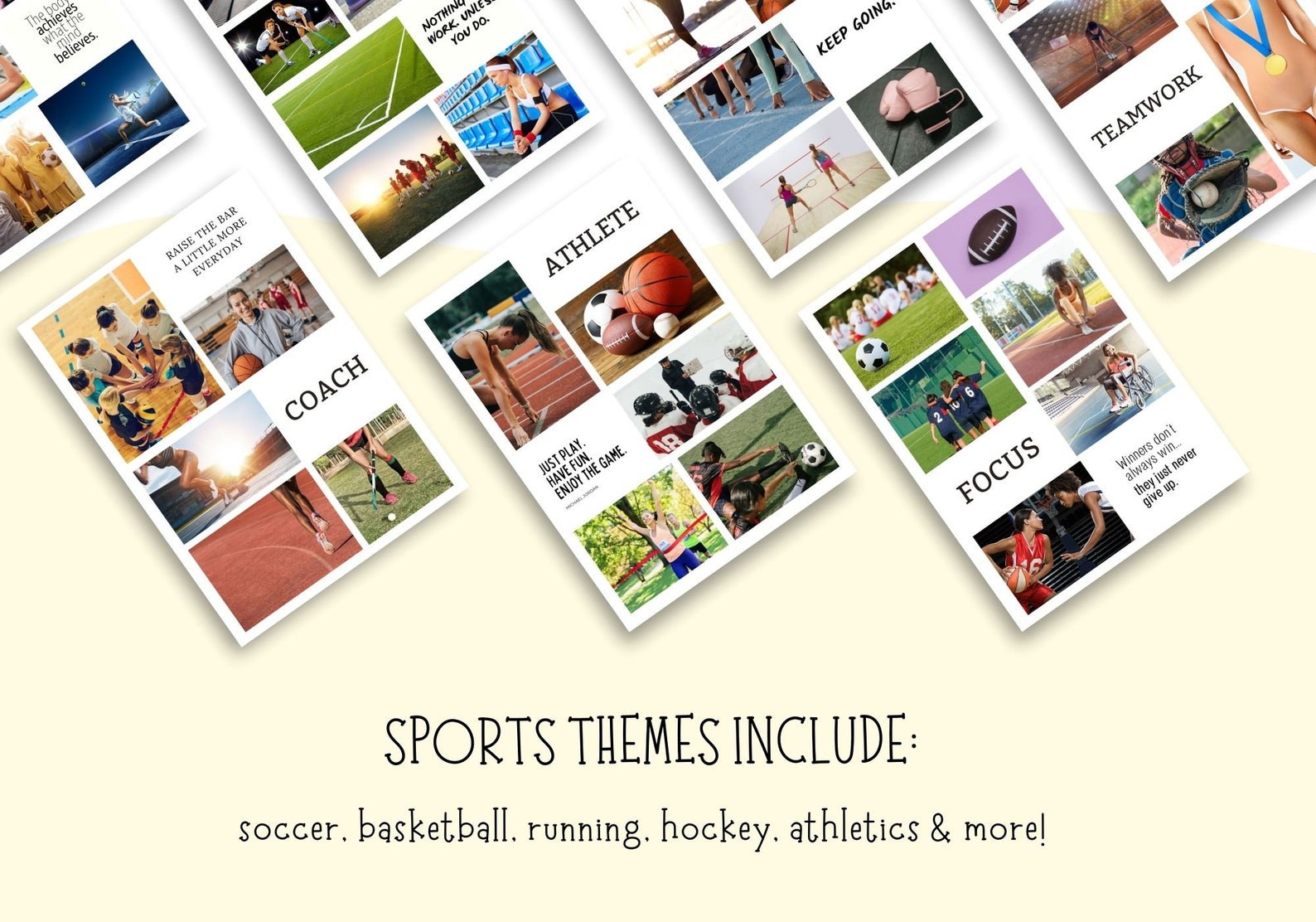 Sports Vision Board Kit, Vision Board Printables for Women, Vision ...