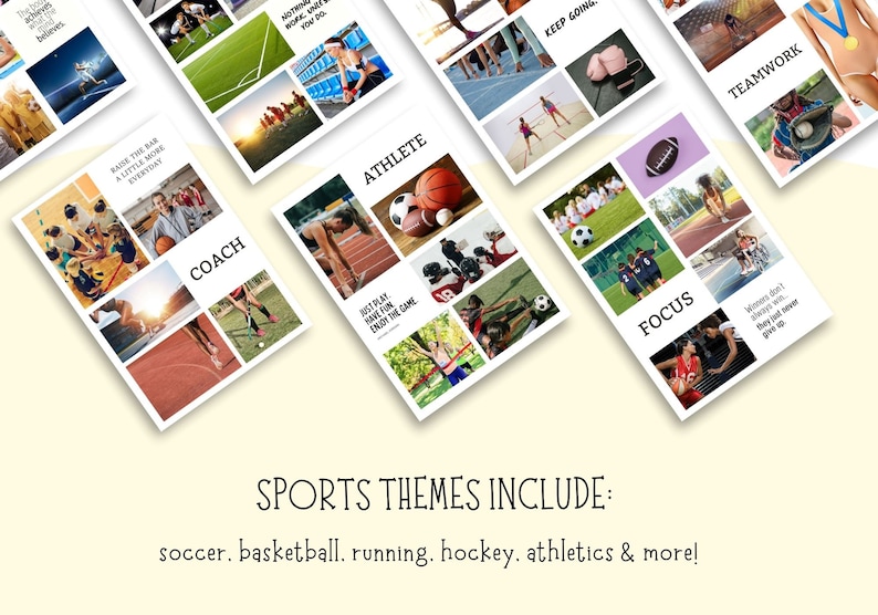 Sports Vision Board Kit, Vision Board Printables for Women, Vision ...