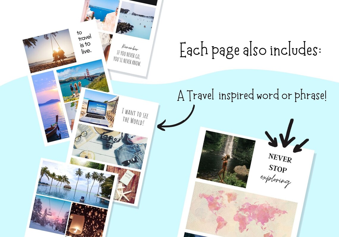 Travel Vision Board Kit, Vision Board Printable, Vision Board Party Kit ...