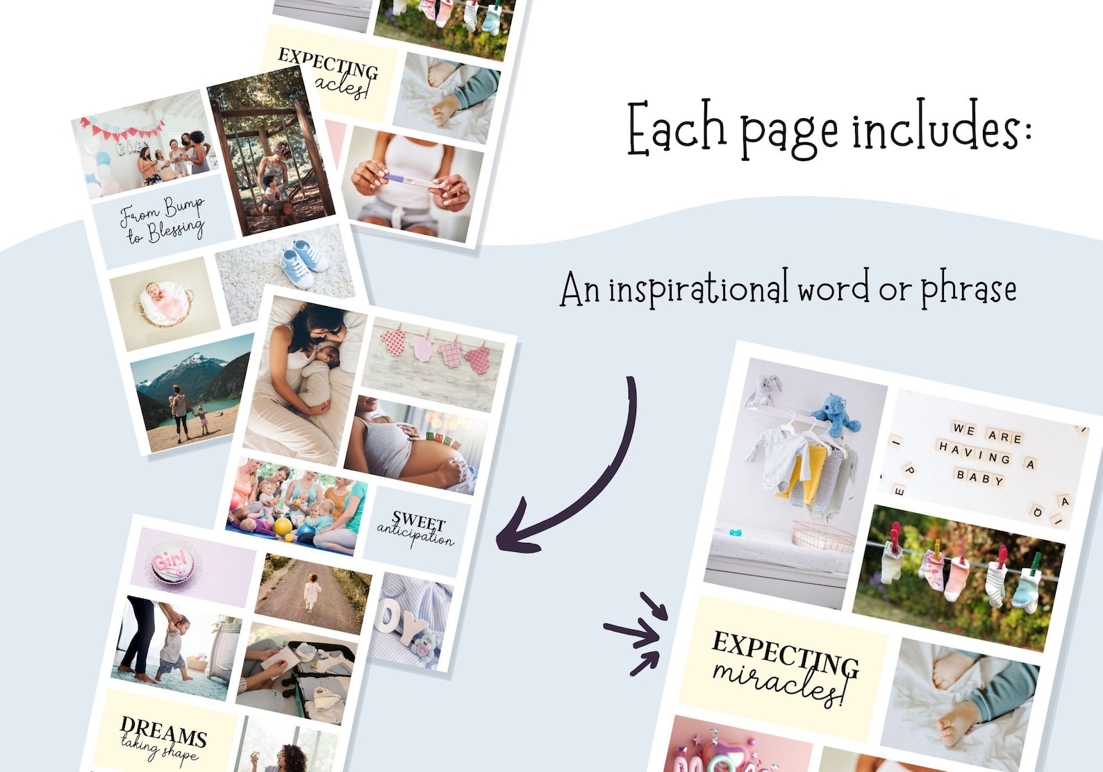 Pregnancy Vision Board Printables, Baby Vision Board Kit, Pregnancy ...