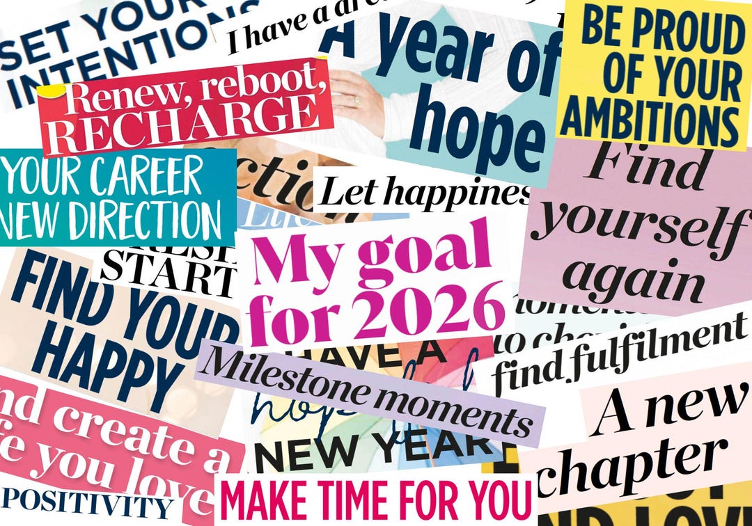 50+ Happy 2026! Magazine Words Printable, Vision Board Words, Vision ...