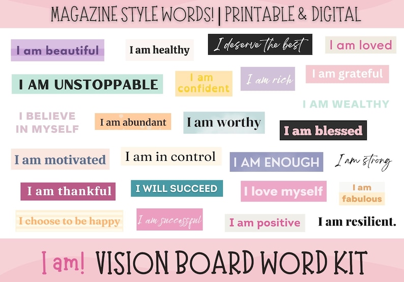 Affirmation Vision Board Words, Vision Board Digital, Affirmation ...