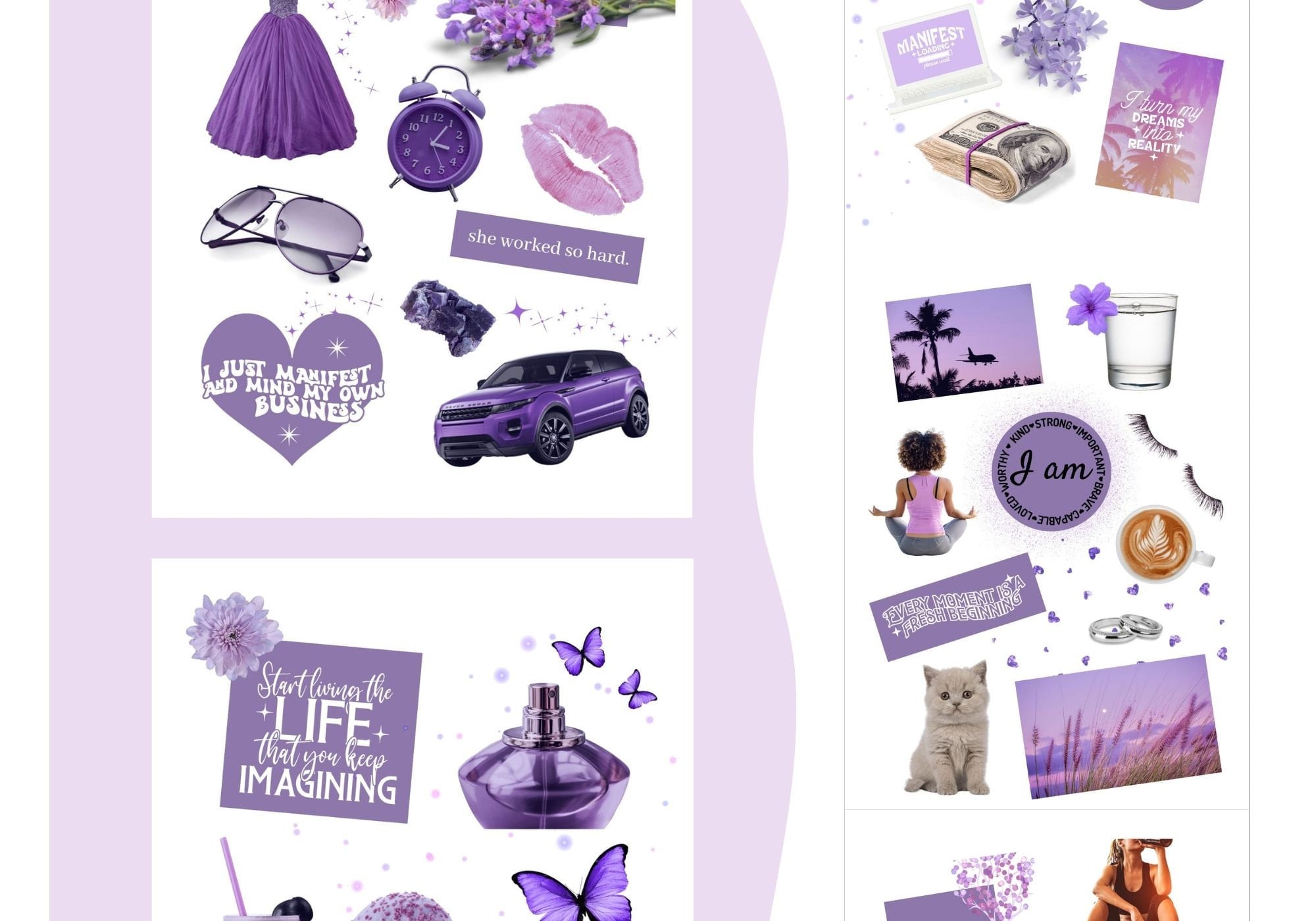 Purple Vision Board Bundle for Women Vision Board Printable Vision ...
