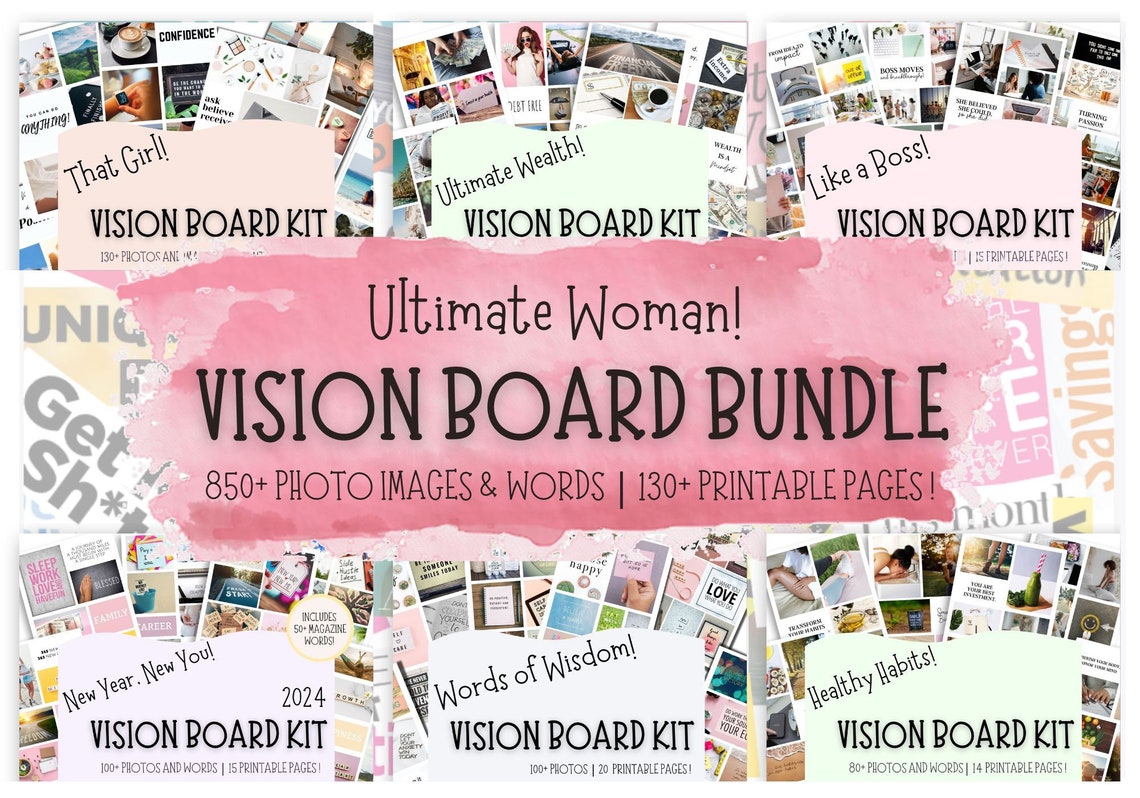 Women's Vision Board Bundle, Vision Board Kit for Women, Vision Board ...