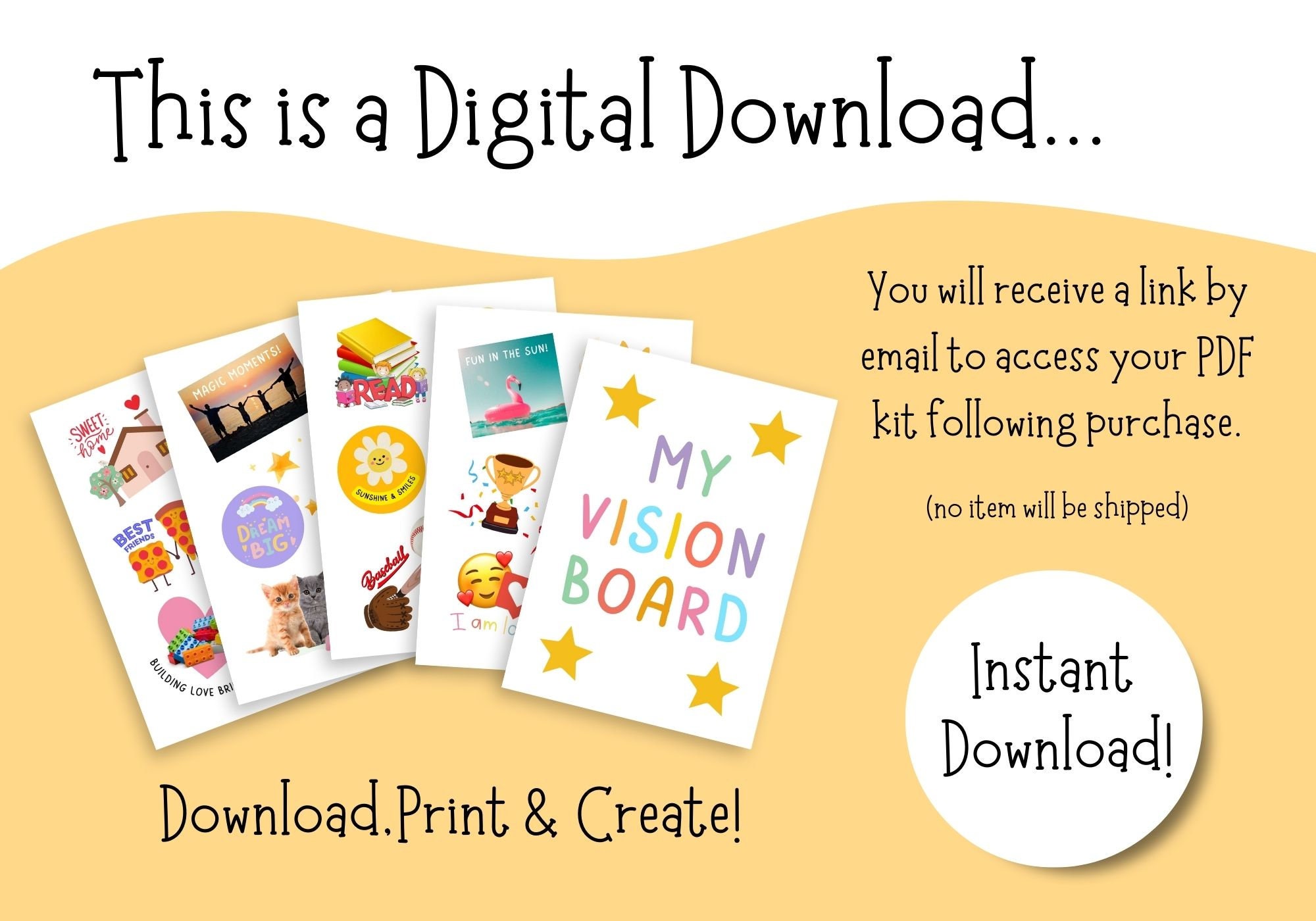 Kids Vision Board Kit, Vision Board Printable, Family Vision Board ...