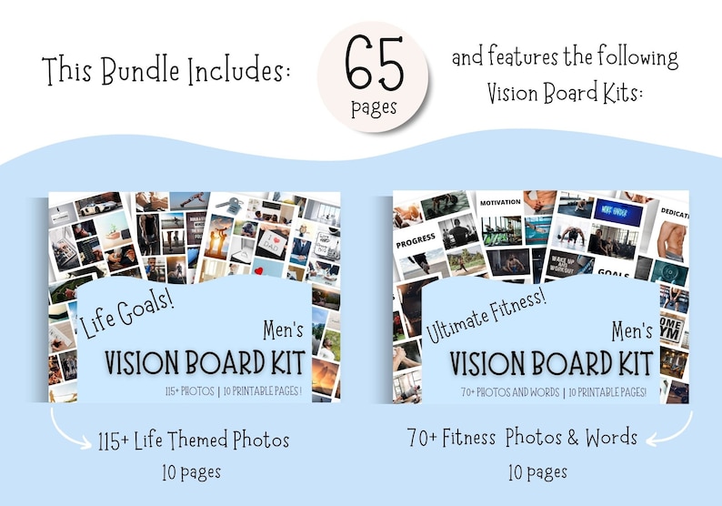 Men's Vision Board Bundle, Vision Board Kit for Boys, Vision Board for ...