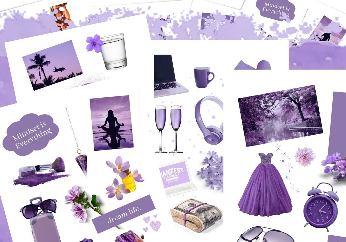 Purple Vision Board Printable, Vision Board Kit for Women 2026, Vision ...