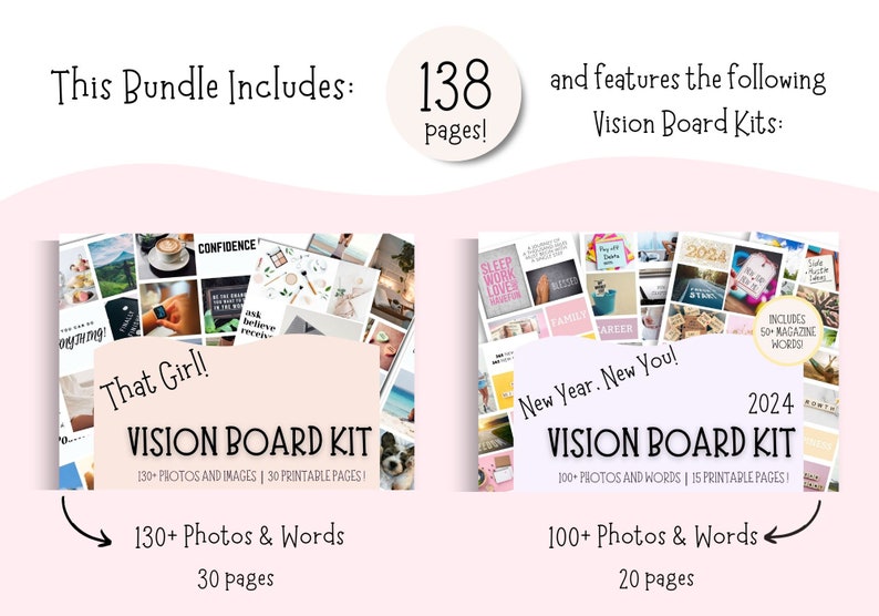 Women's Vision Board Bundle, Vision Board Kit for Women, Vision Board ...