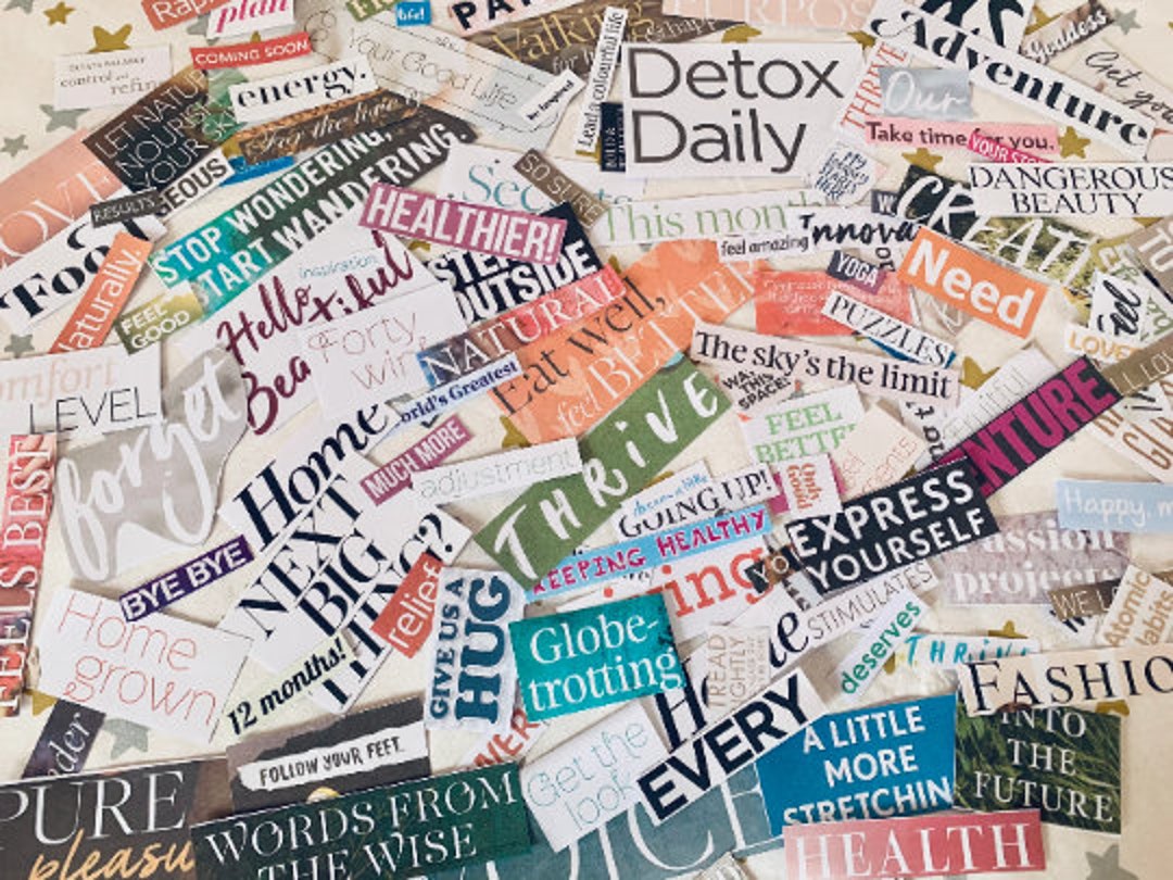 Real Magazine Words! Vision Board Words Printable, Vision Board Party ...