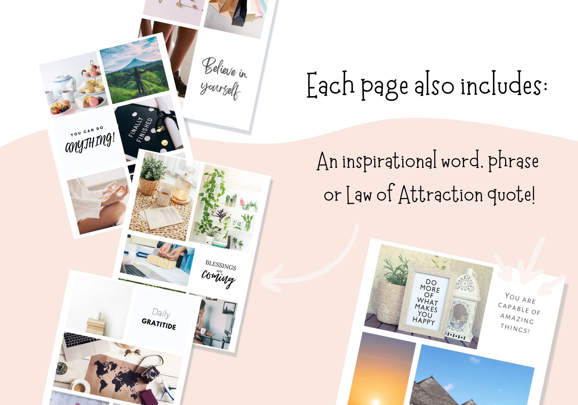 Vision Board Printables for Women, Vision Board Printable Kit, Vision ...