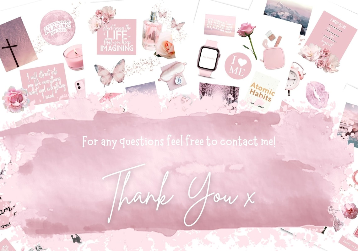 Pink Vision Board Printable for Women, Vision Board Kit for Girls, Pink ...