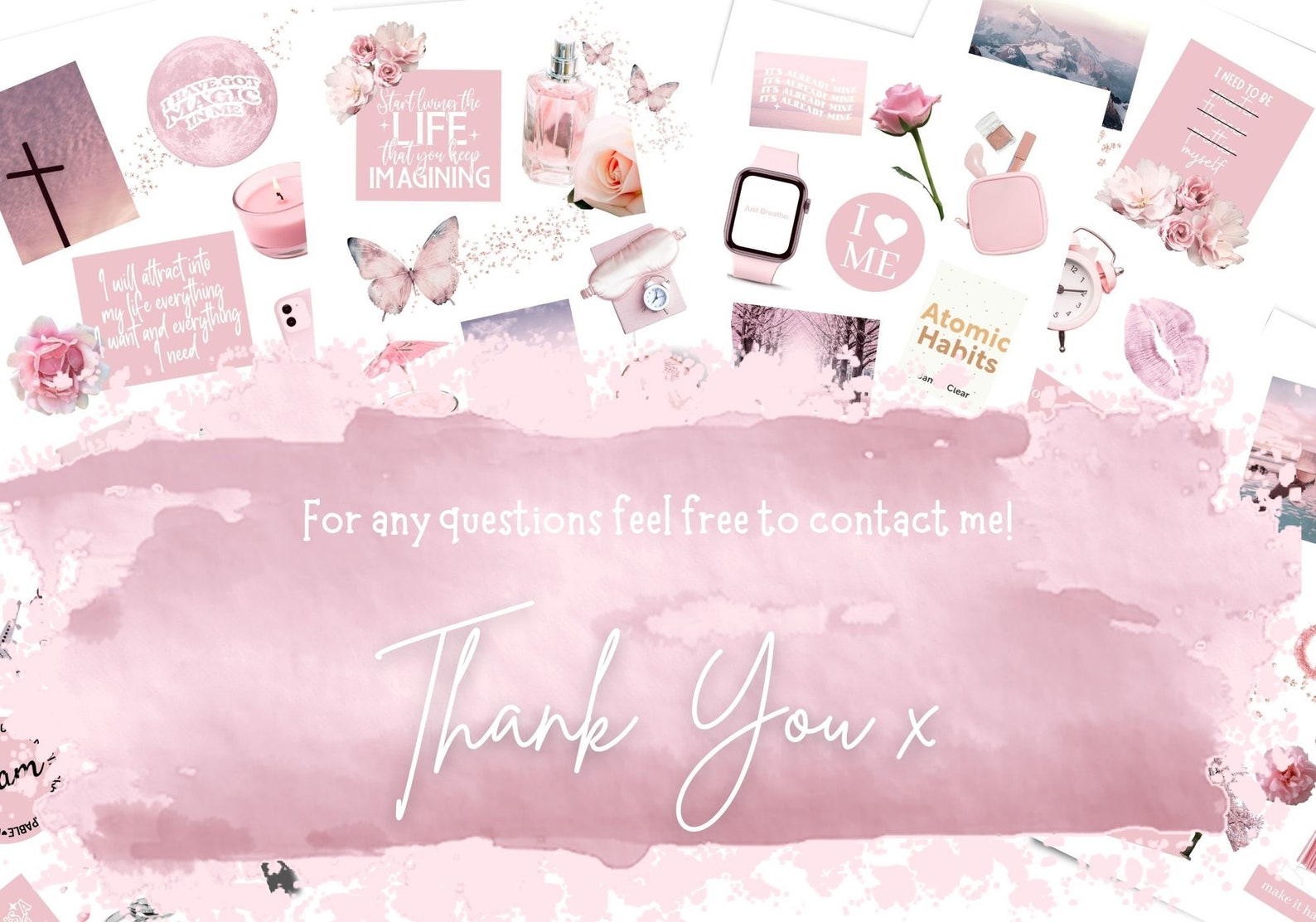 Pink Vision Board Printable for Women, Vision Board Kit for Girls, Pink ...