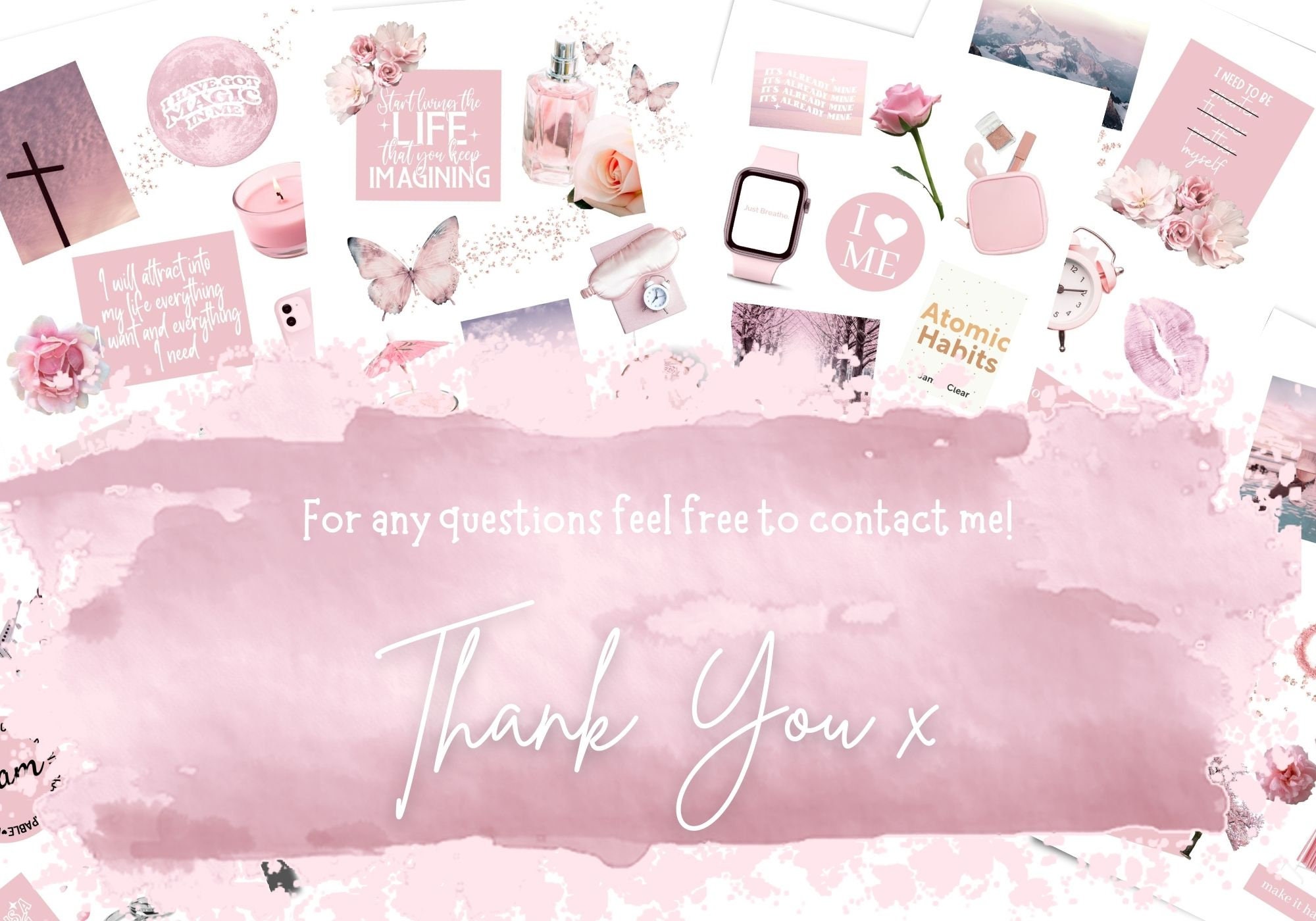 Pink Vision Board Printable for Women Vision Board Kit for - Etsy