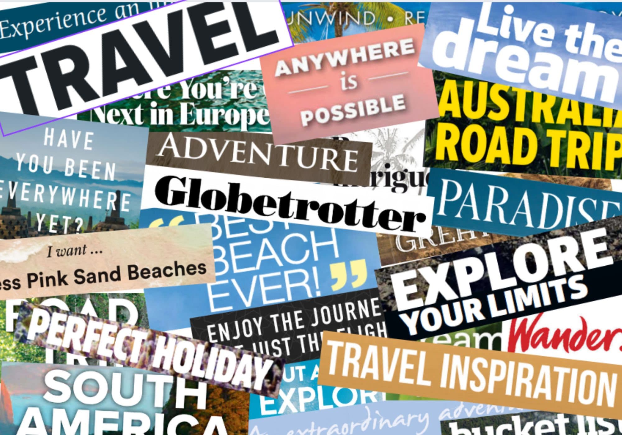 Travel Magazine Words! Vision Board Words Printable, Vision Board Party ...