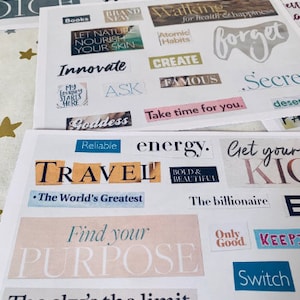 Real Magazine Words! Vision Board Words Printable, Vision Board Party ...