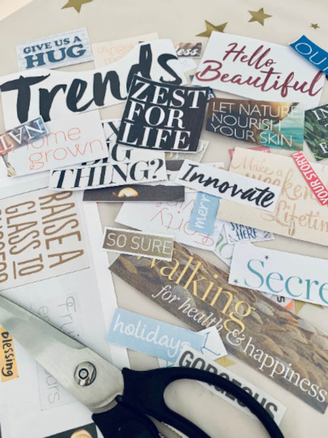 Vision Board 2026 Words, Printable Magazine Words, Printable Paper ...