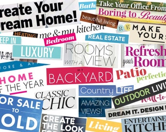100 Real Magazine Words Cutouts Printable Vision Board Words Vision ...